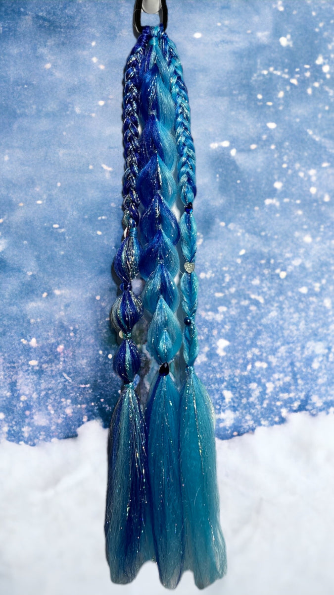 Blue Snowflake Gemmed Braided Ponytail – Magic Manes Hair Extensions