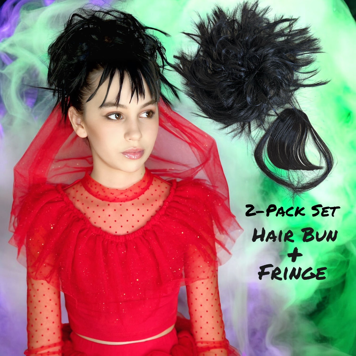 Lydia Deetz 2-Pack Puff + Fringe – Magic Manes Hair Extensions