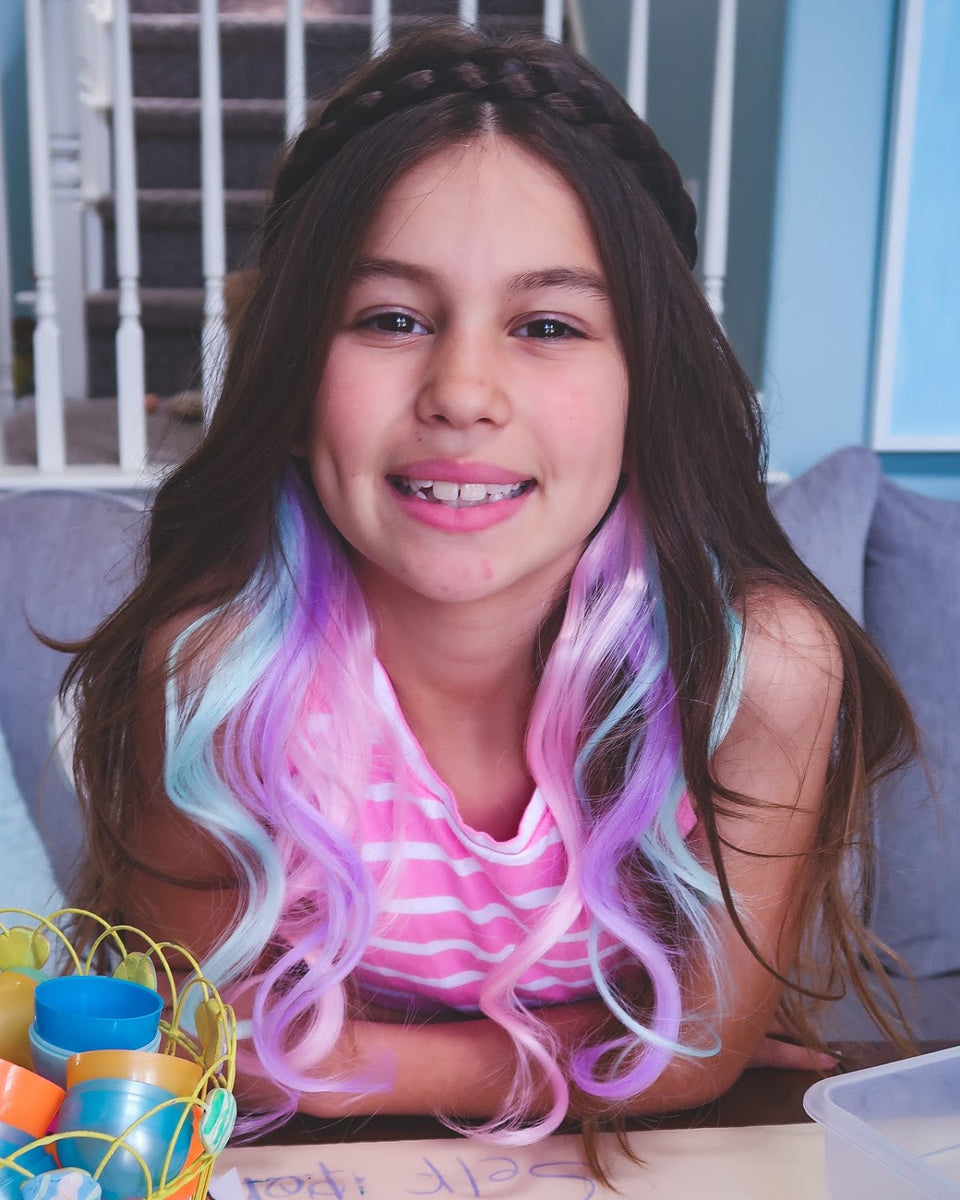 Unicorn Swirl Curls 6 Pack Clip-in Hair Extensions – Magic Manes Hair ...