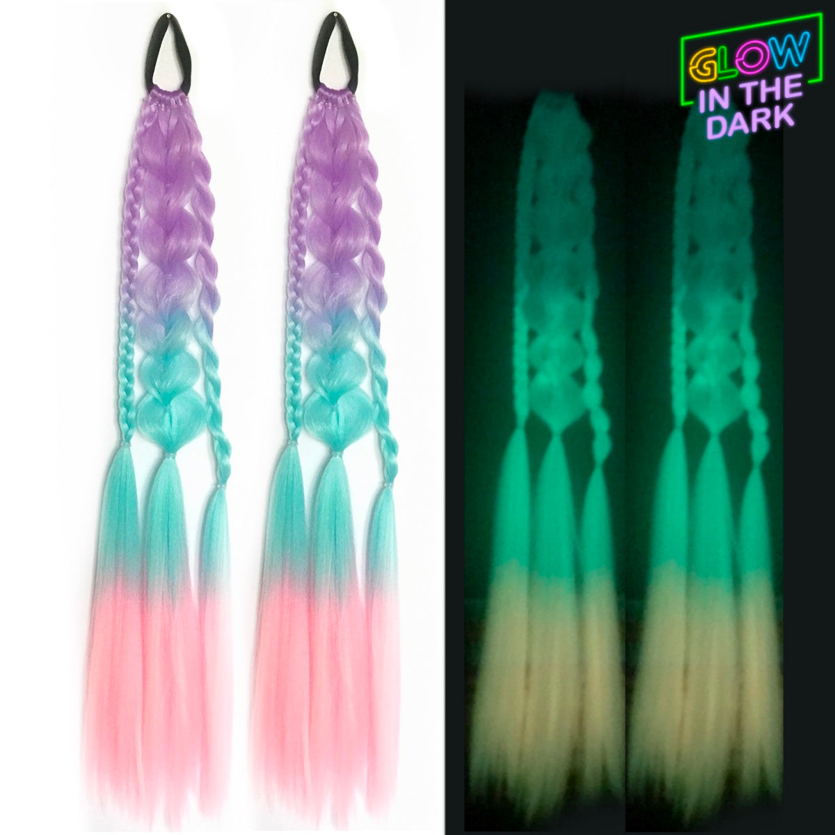 Set of Braided Moon Glow Tails – Magic Manes Hair Extensions